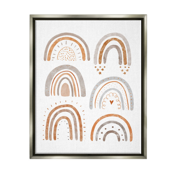 Isabelle & Max™ Muted Rainbows And Shapes Framed On Canvas Graphic Art | Wayfair